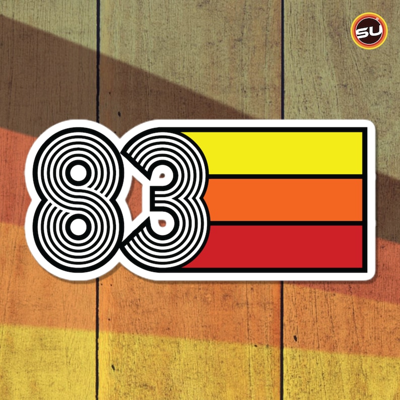 83 - 1983 Retro Tri- Line Vinyl Stickers - Etsy