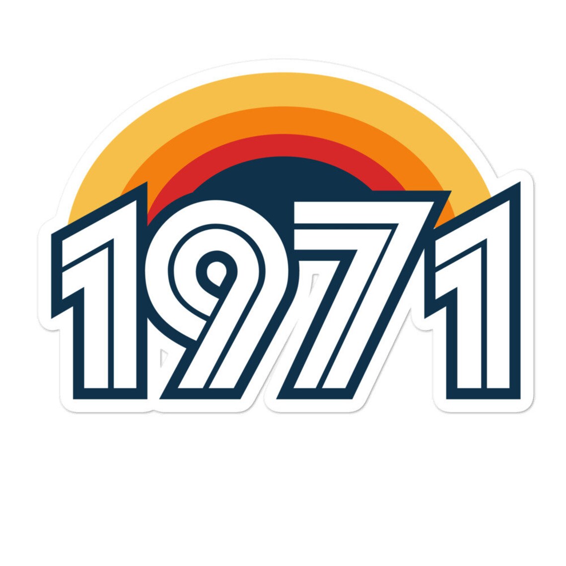 71 1971 Retro Sunset Stickers - Etsy