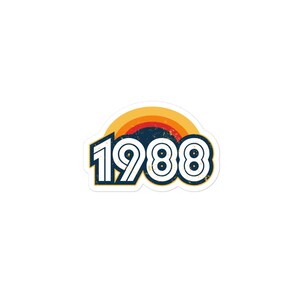 88 - 1988 Retro Sunset Vinyl Stickers - Etsy