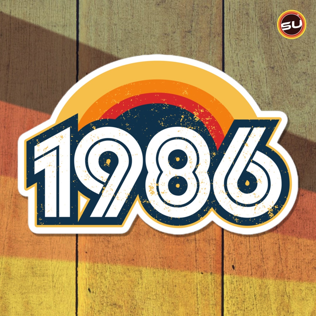 86 - 1986 Retro Sunset Vinyl Stickers - Etsy
