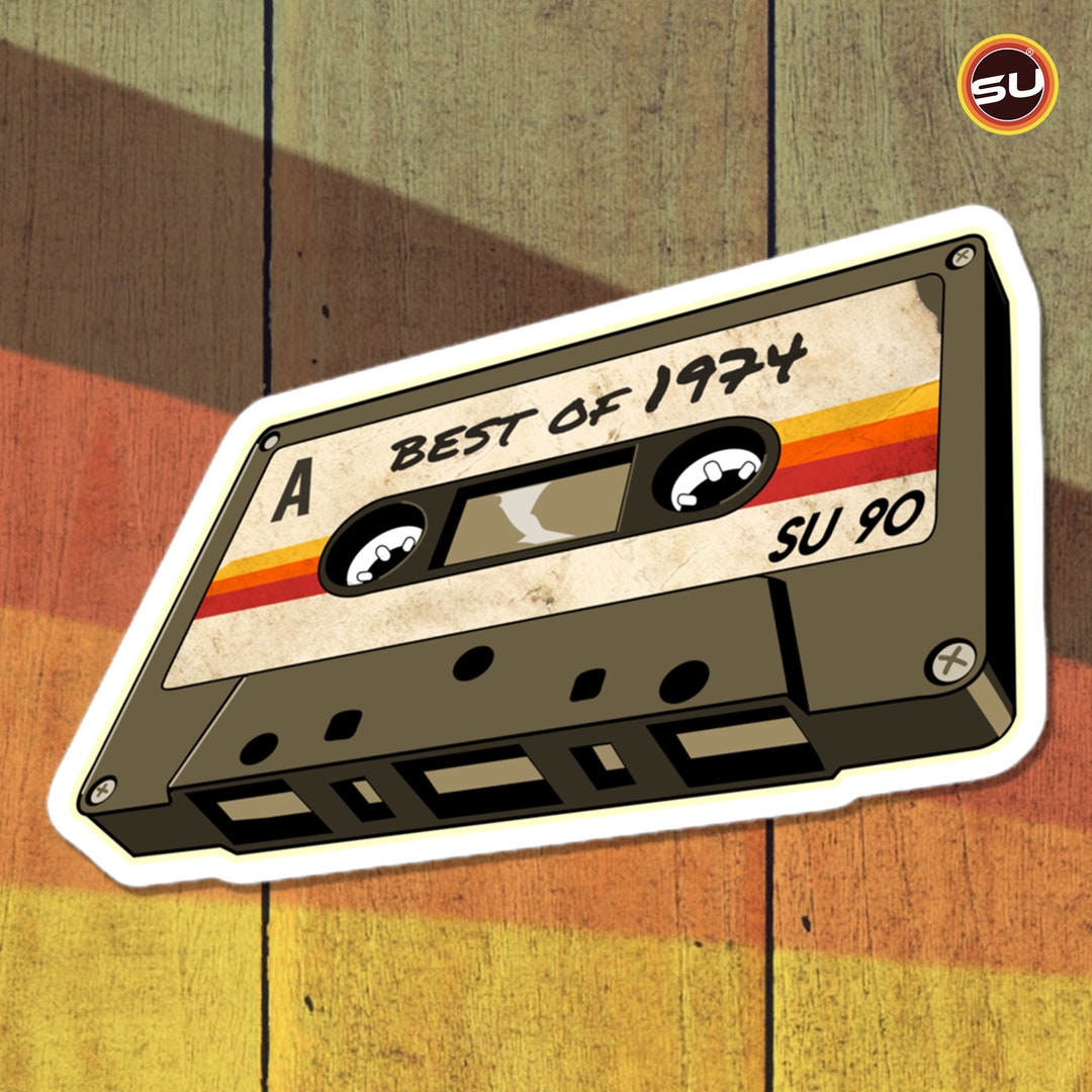 1974 Retro Cassette Tape Sticker - Vintage Vinyl Decal - Etsy
