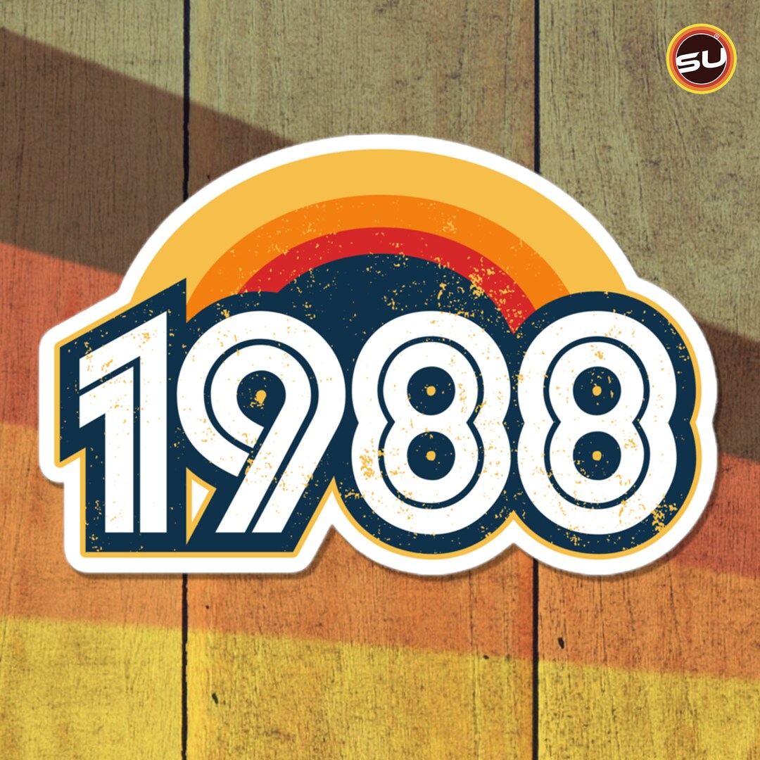 88 - 1988 Retro Sunset Vinyl Stickers - Etsy
