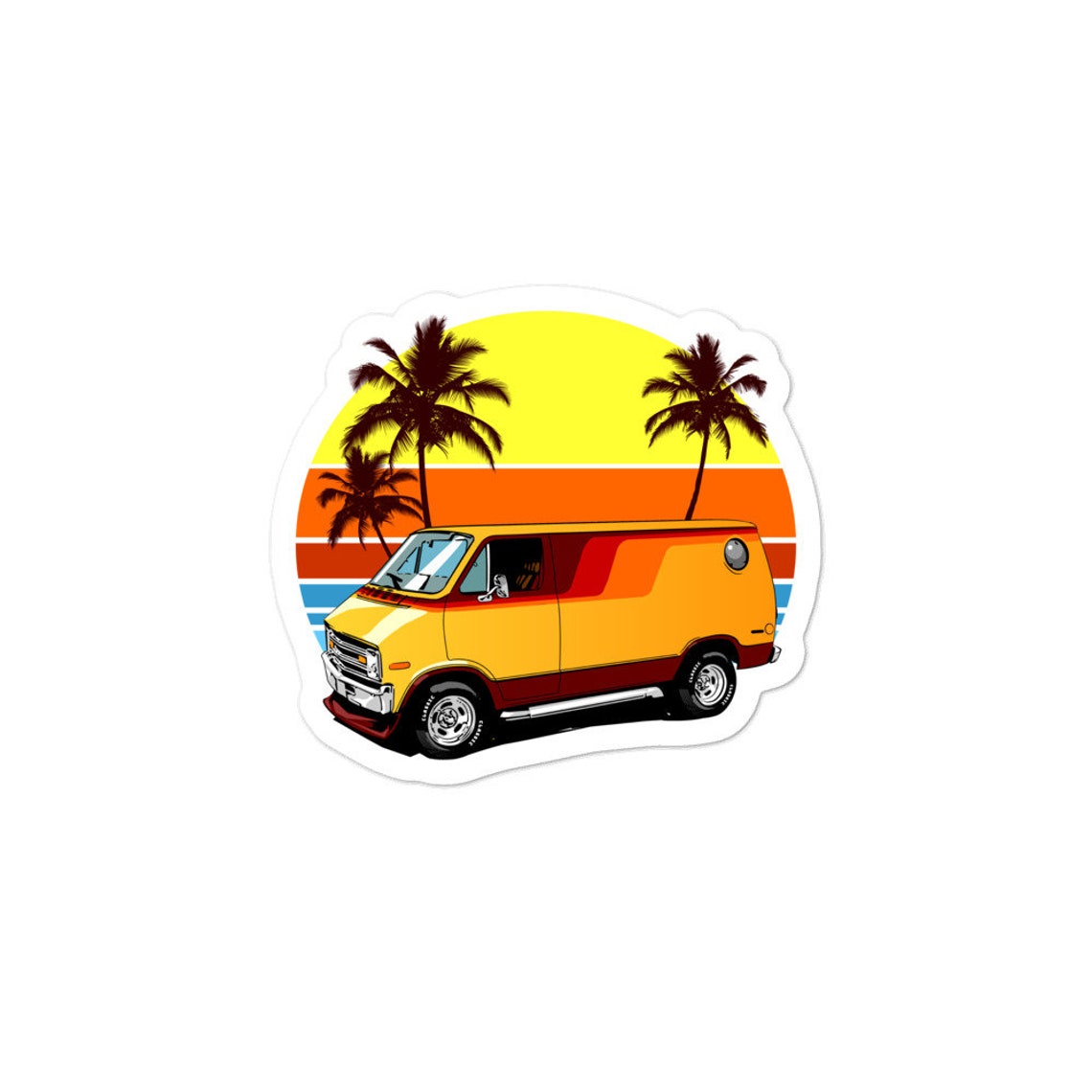 Retro 1970's Van Vinyl Stickers - Etsy