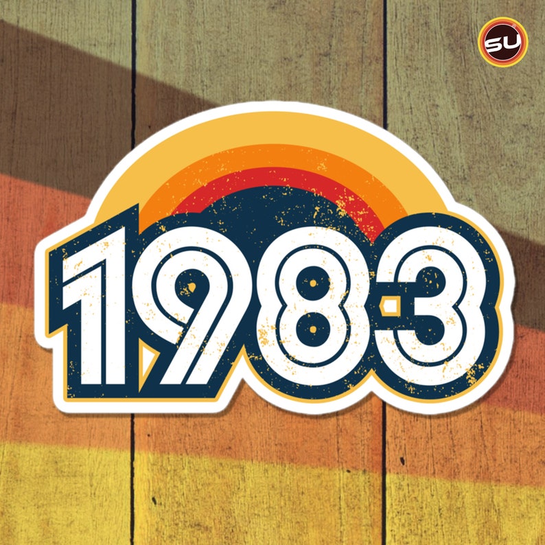 83 1983 Retro Sunset Vinyl Stickers - Etsy