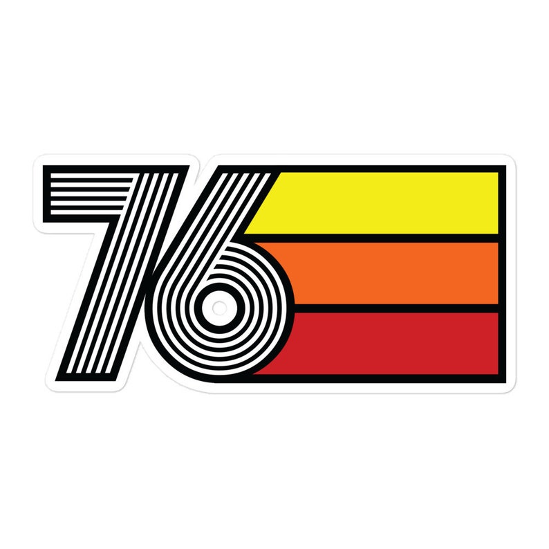 76 - 1976 Retro Tri- Line Decal Decoration Bubble-free Vinyl Stickers ...