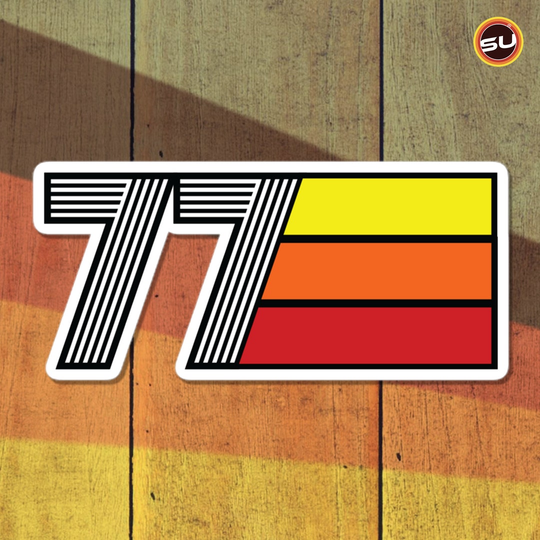 77 - 1977 Retro Tri- Line Decal Decoration Bubble-free Vinyl Stickers ...