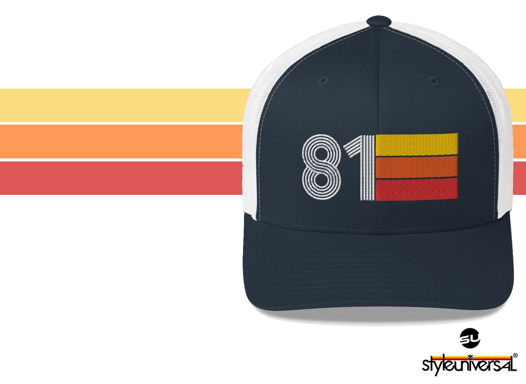 81 1981 Retro Trucker Hat for Men Women Custom Embroidery Birthday Hat ...