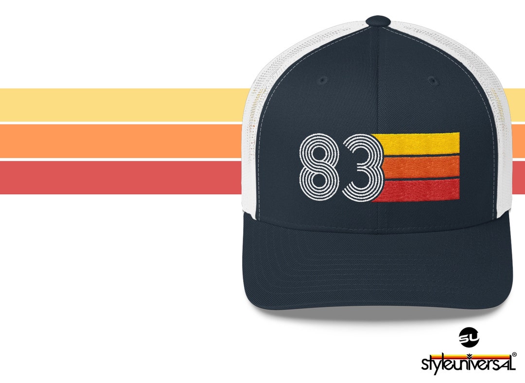 83 1983 Retro Trucker Hat for Men Women Custom Embroidery Birthday Hat ...