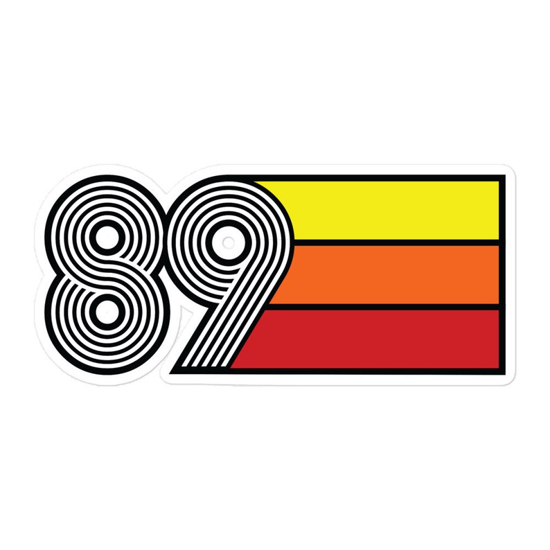 89 - 1989 Retro Tri- Line Decal Decoration Bubble-free Vinyl Stickers ...