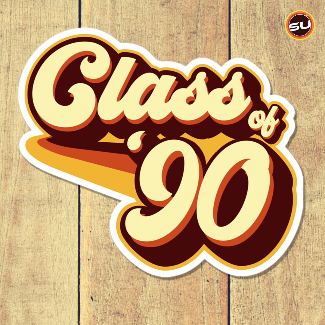 Class of 1990 Retro Sticker – Vintage Graduation Decal – 70s Style ...