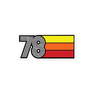 78 - 1978 Retro Tri- Line Decal Decoration Bubble-free Vinyl Stickers ...