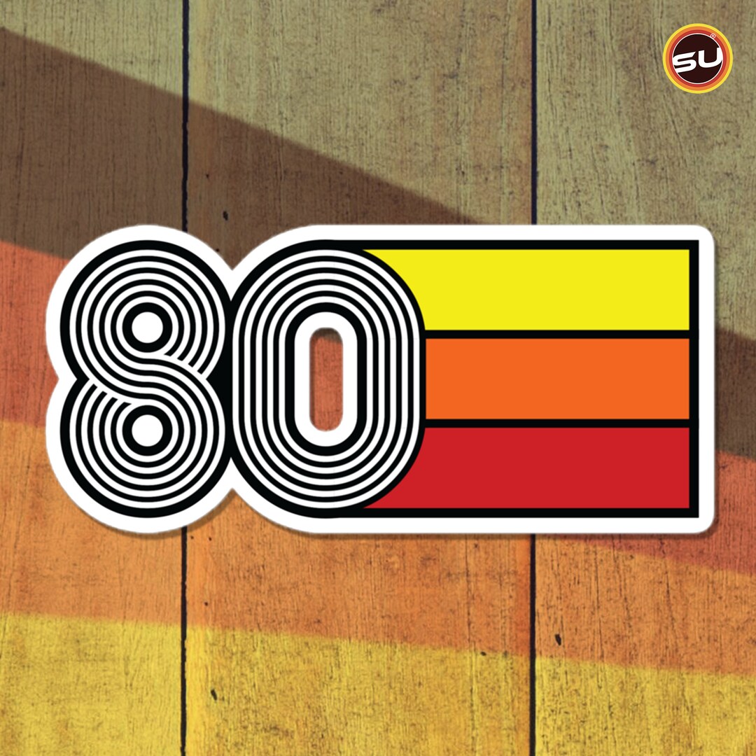 80 - 1980 Retro Tri- Line Decal Decoration Bubble-free Vinyl Stickers ...