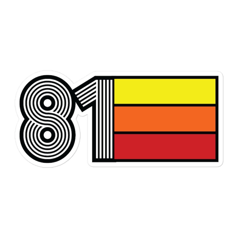 81 - 1981 Retro Tri- Line Decal Decoration Bubble-free Vinyl Stickers ...
