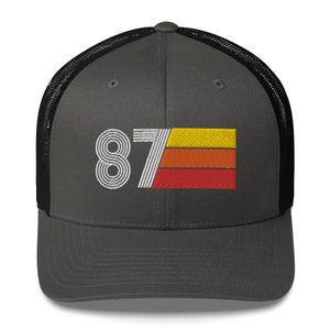 87 - 1987 Retro Trucker Hat for Men Women - Custom Embroidery ...