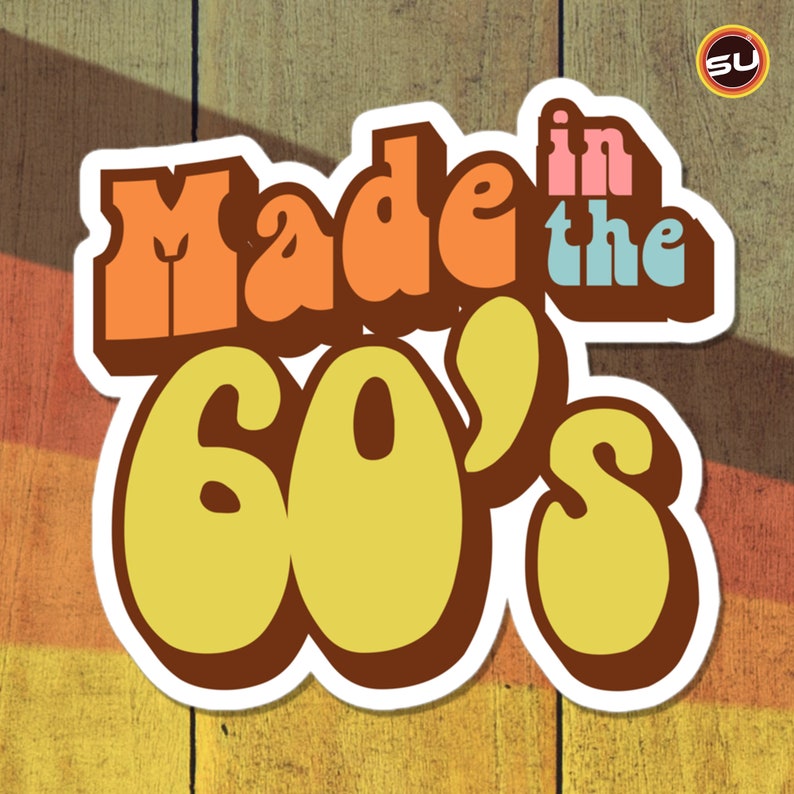 Made in the 60's Retro Distressed Vinyl Decal Sticker | Etsy