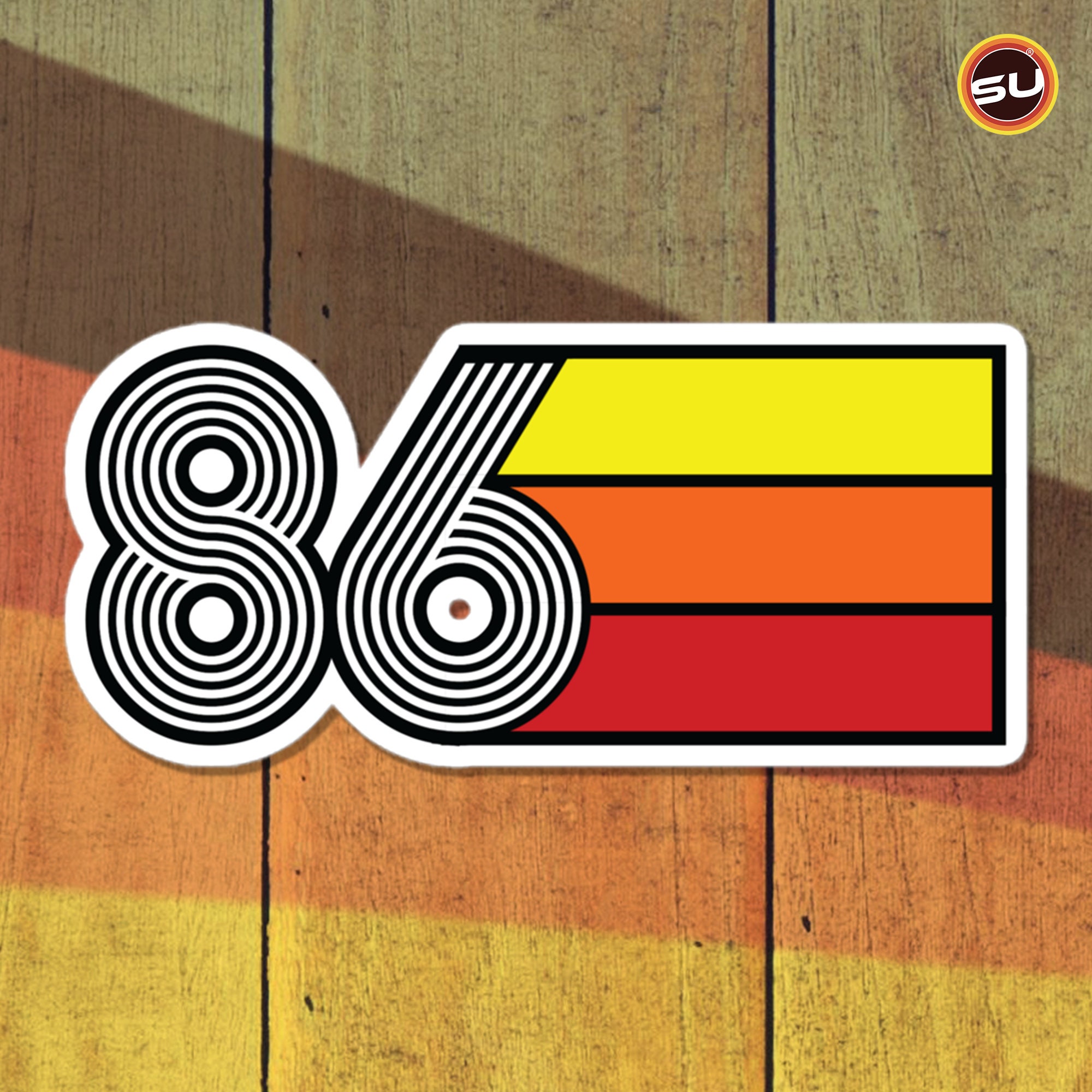 86 - 1986 Retro Tri- Line Decal Decoration Bubble-free Vinyl Stickers ...