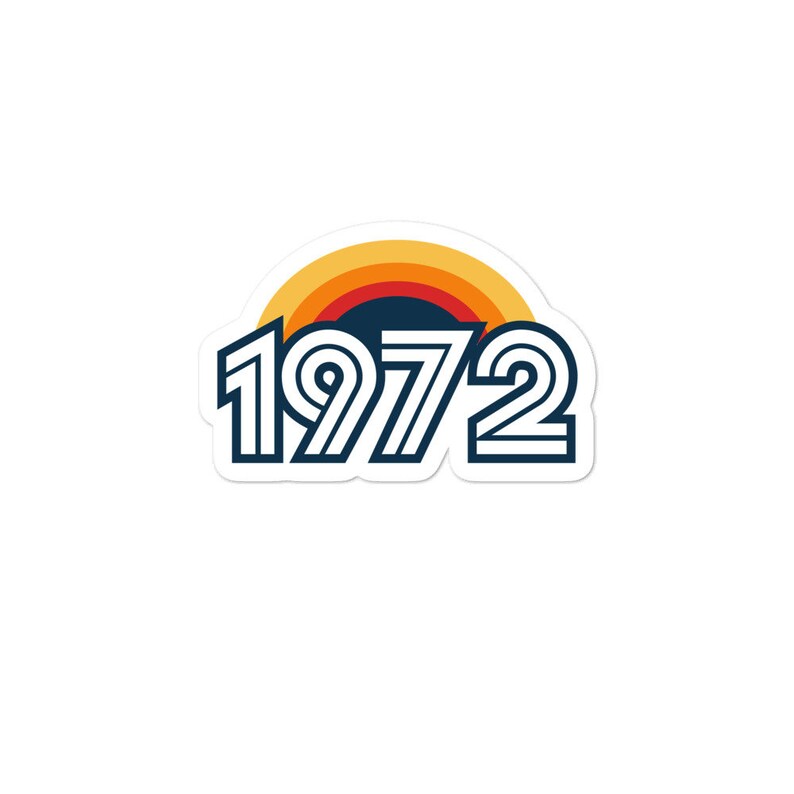 72 1972 Retro Sunset Vinyl Stickers - Etsy