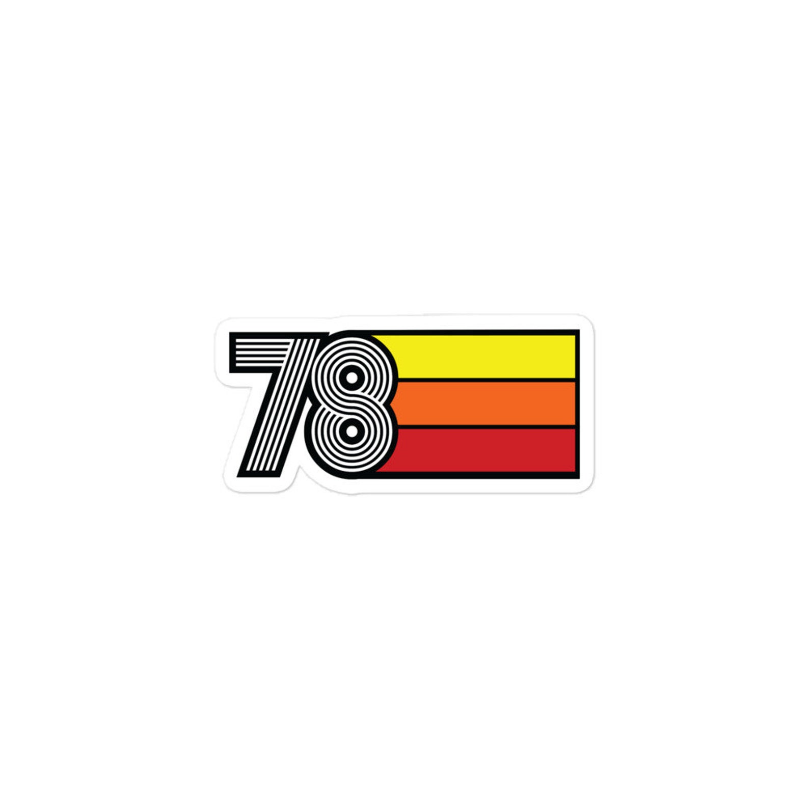 78 - 1978 Retro Tri- Line Decal Decoration Bubble-free Vinyl Stickers ...