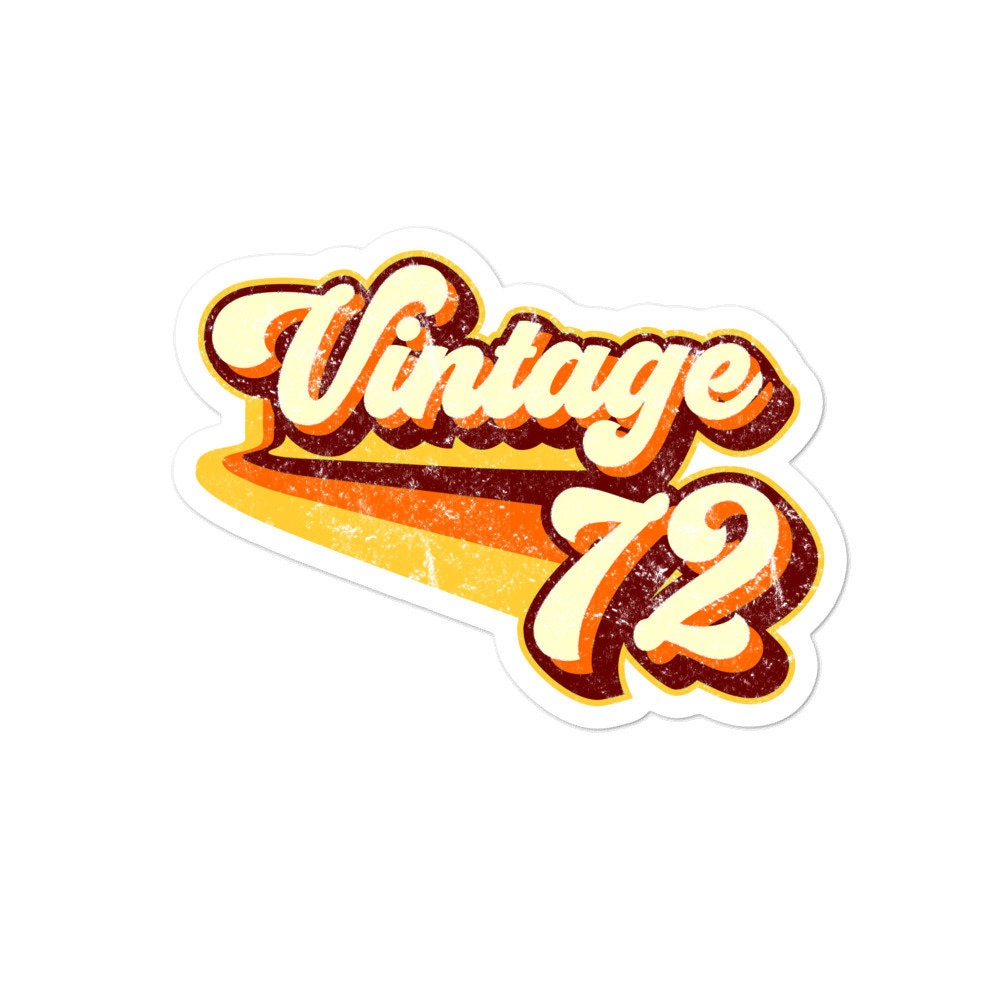 72 - Vintage 1972 Vinyl Decal Stickers - Etsy