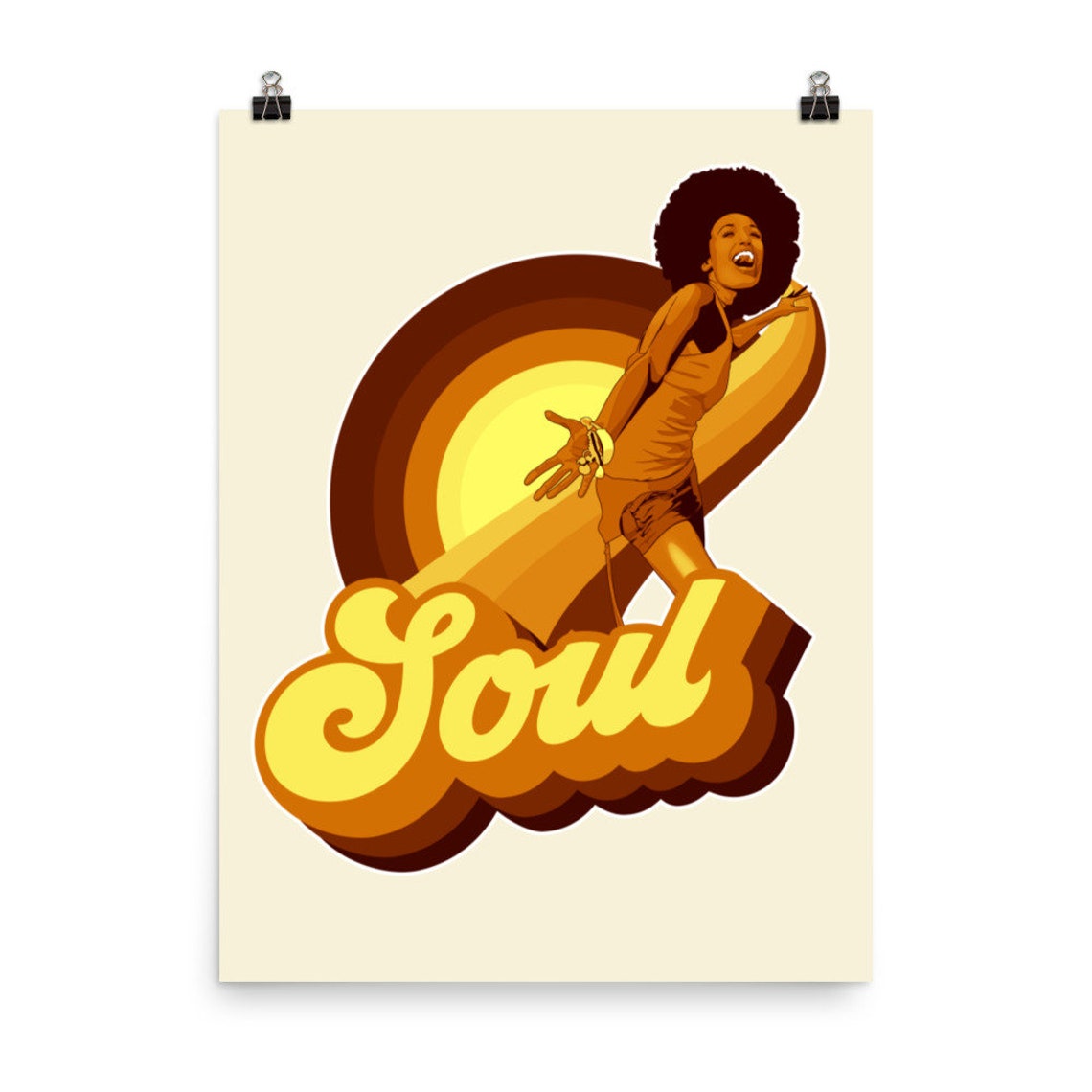 Retro 70's Soul Wall Art Poster - Etsy