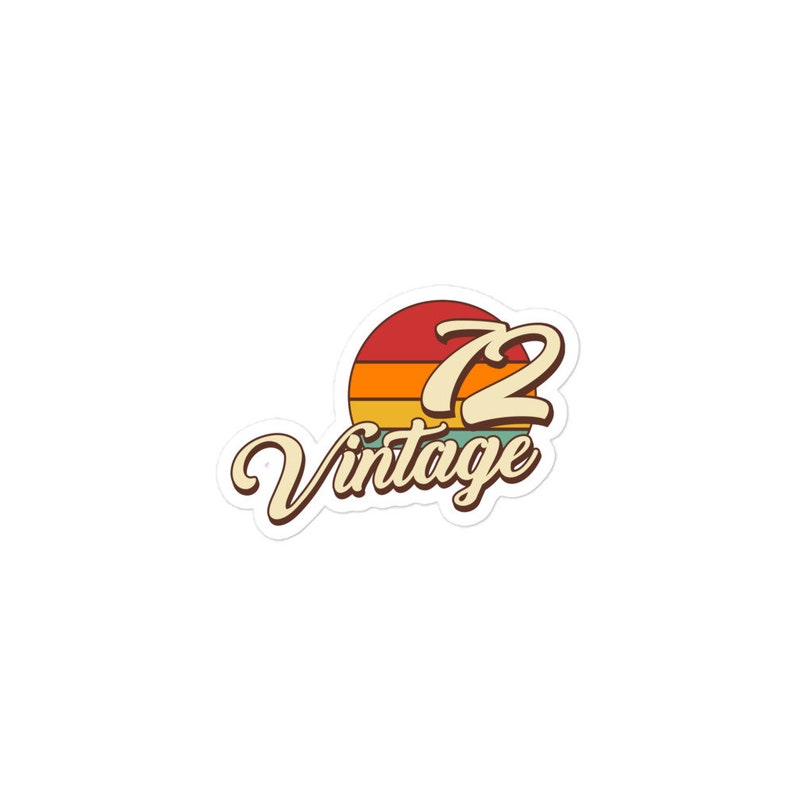 72 - Vintage 1972 Decal Die-cut Vinyl Bubble-free Stickers - Etsy