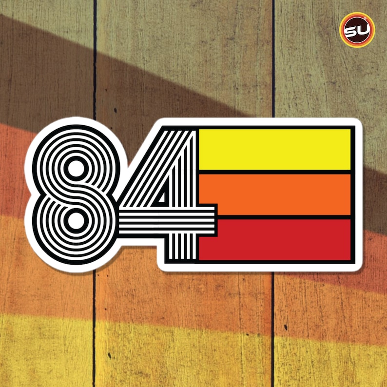 84 - 1984 Retro Tri- Line Decal Decoration Bubble-free Vinyl Stickers ...