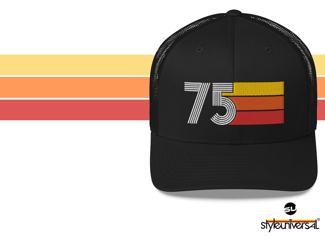 75 1975 Retro Trucker Hat for Men Women Custom Embroidery Birthday Hat ...