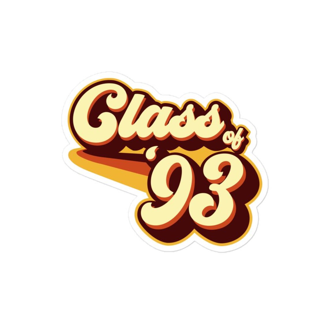 Class of 1993 Retro Vinyl Sticker - Graduation Reunion - Etsy