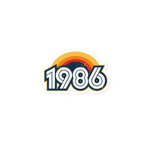 86 - 1986 Retro Sunset Vinyl Stickers - Etsy