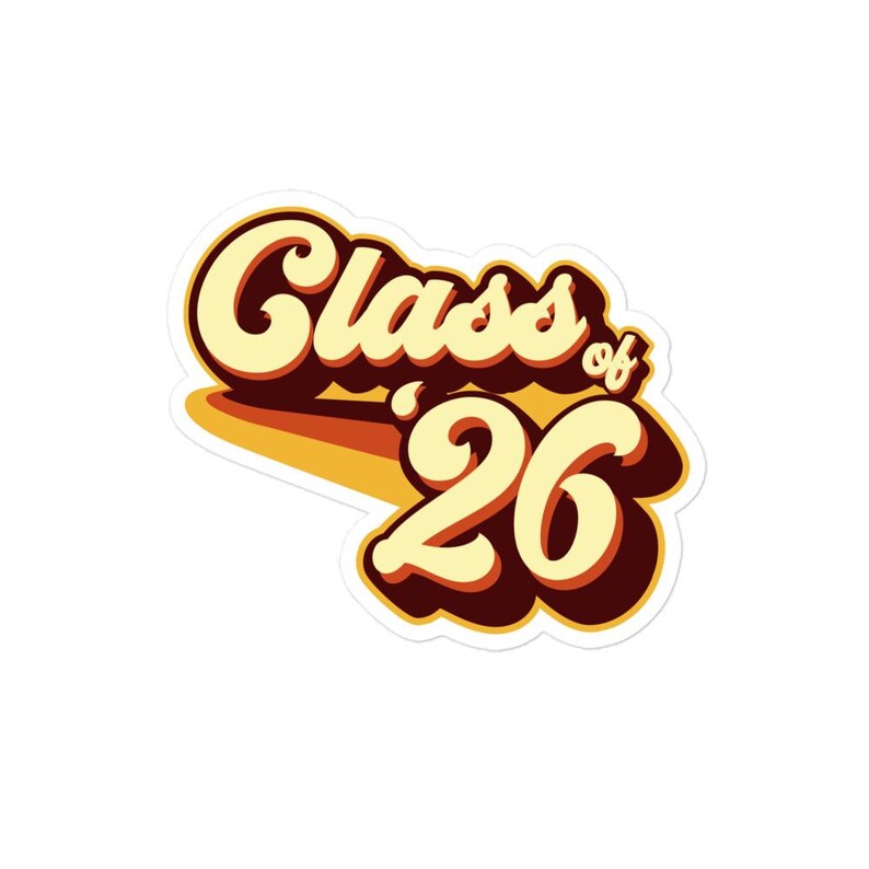 Class of 2026 Retro Sticker: 70s 80s Style Vinyl Decal - Etsy
