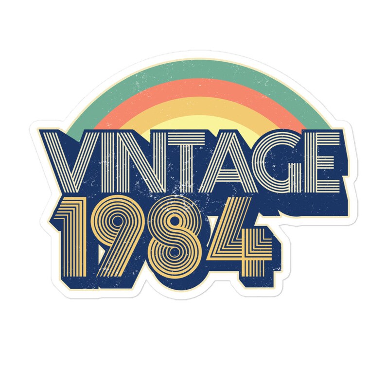 84 - Vintage 1984 Retro Vinyl Decal Stickers - Etsy