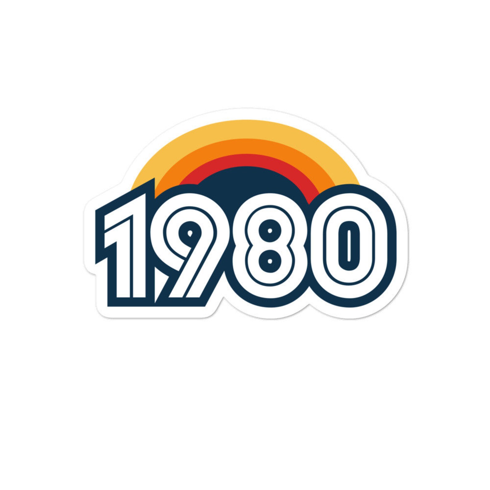 80 1980 Retro Sunset Decal Stickers | Etsy