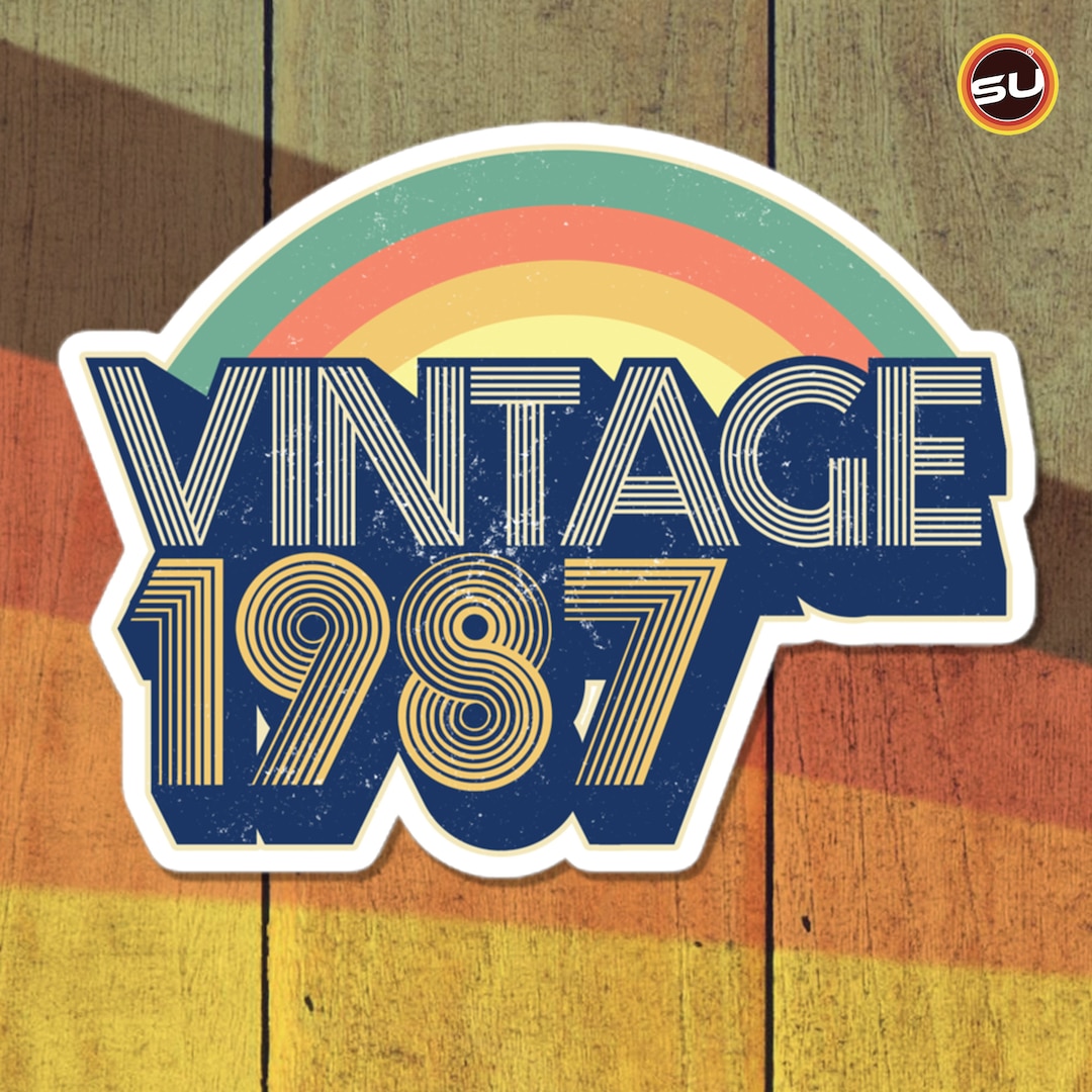 87 - Vintage 1987 Retro Vinyl Decal Stickers - Etsy