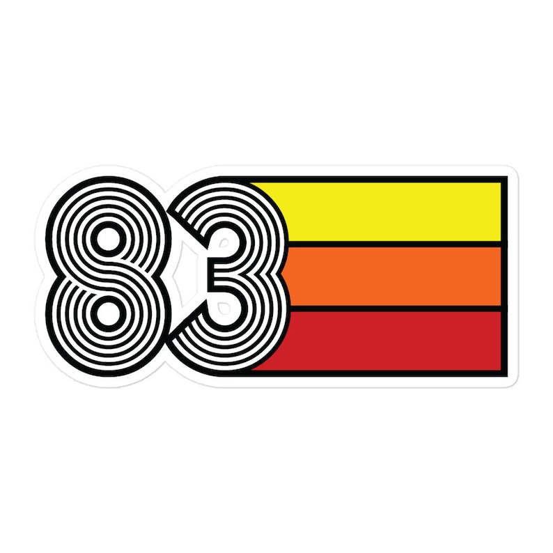 83 - 1983 Retro Tri- Line Vinyl Stickers - Etsy