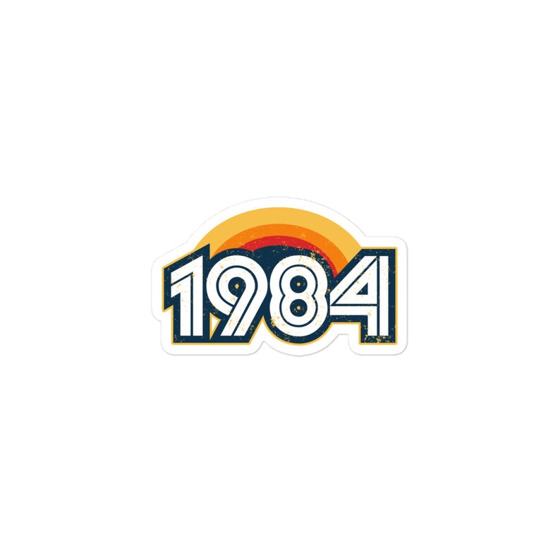 84 - 1984 Retro Sunset Vinyl Stickers - Etsy