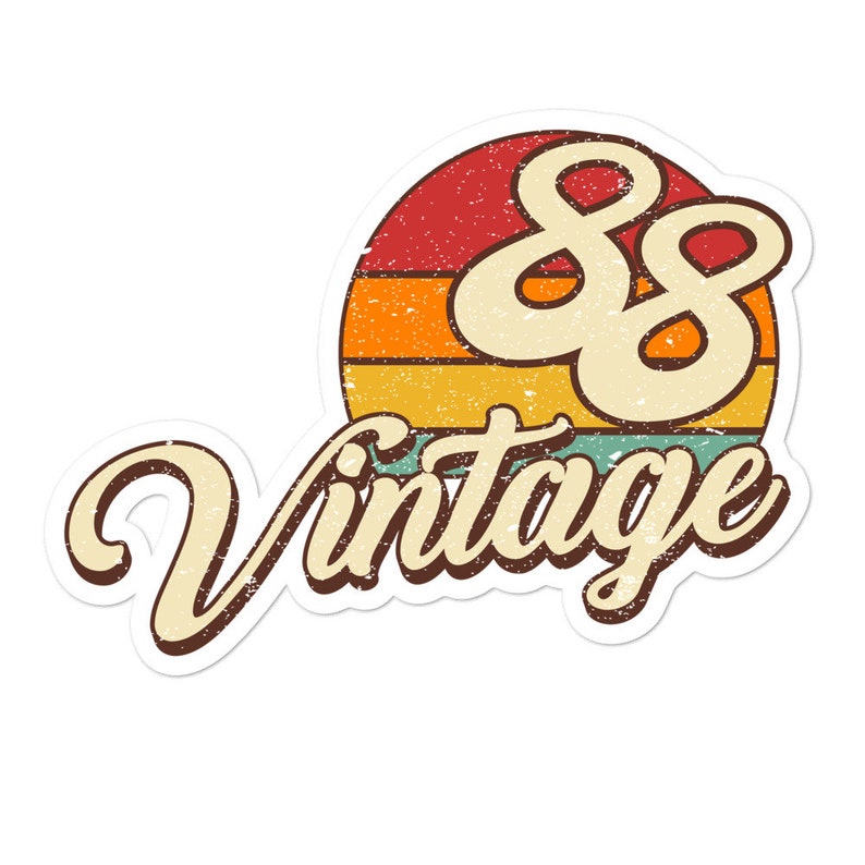 88 Vintage Sunrise 1988 Retro Vinyl Decal Stickers - Etsy