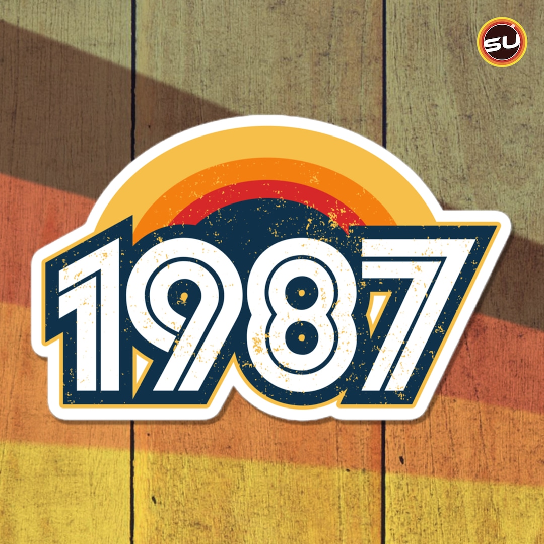 87 - 1987 Retro Sunset Vinyl Stickers - Etsy