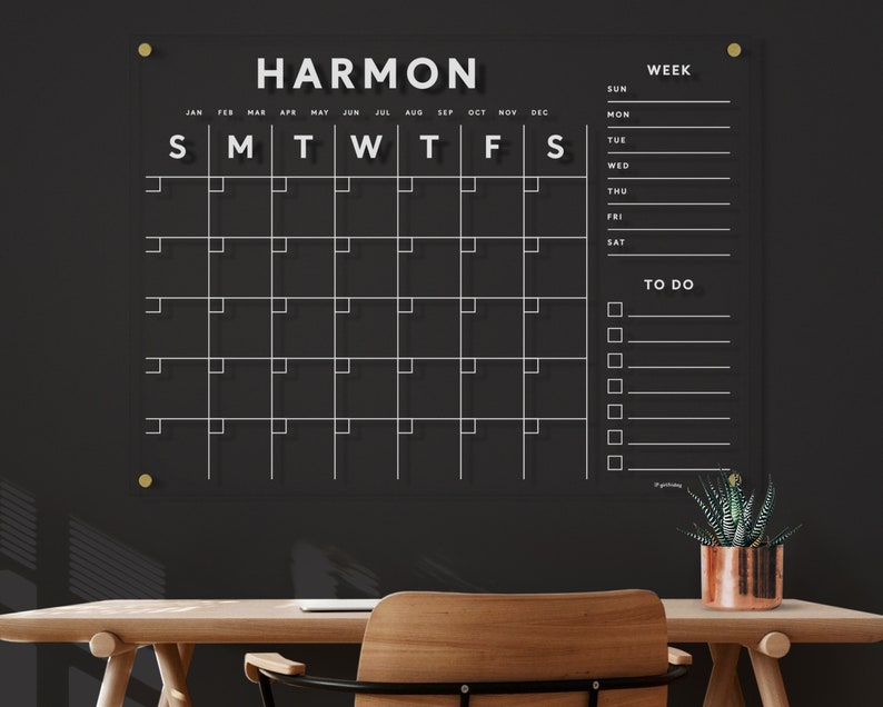 Personalized Acrylic Wall Calendar | Custom Clear Dry-erase Planner ...