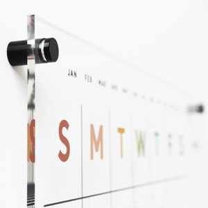 Acrylic Calendar EARTH TONE RAINBOW Dry Erase Calendar Lucite Calendar ...