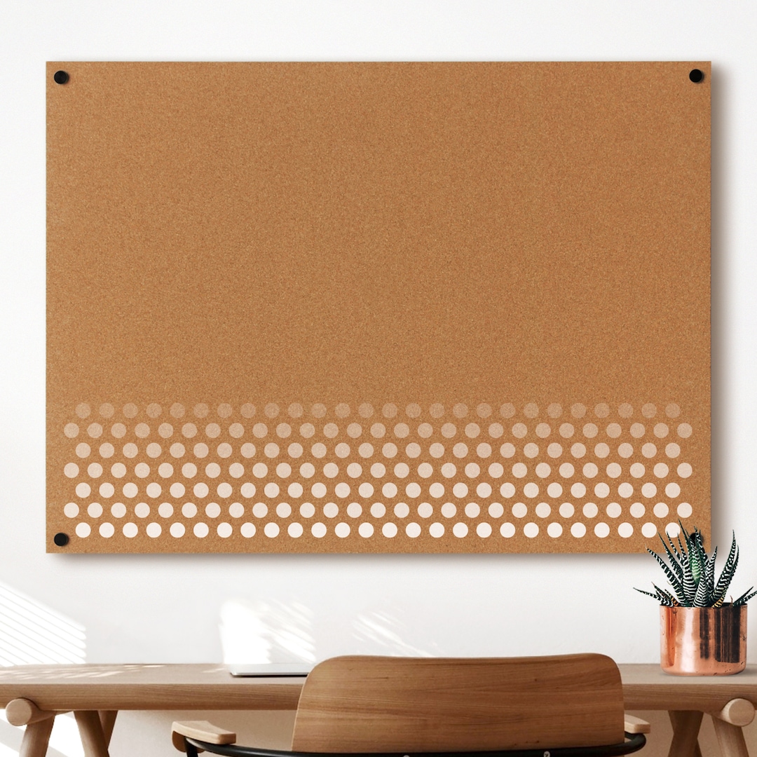 The Original Modern Cork Board | Large Cork Bulletin Board With Dot Pattern | Floating Corkboard ...