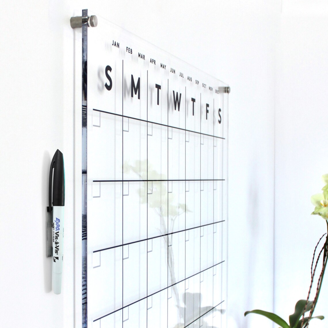Acrylic Calendar 2 MONTHS Dry Erase Calendar for Wall - Etsy