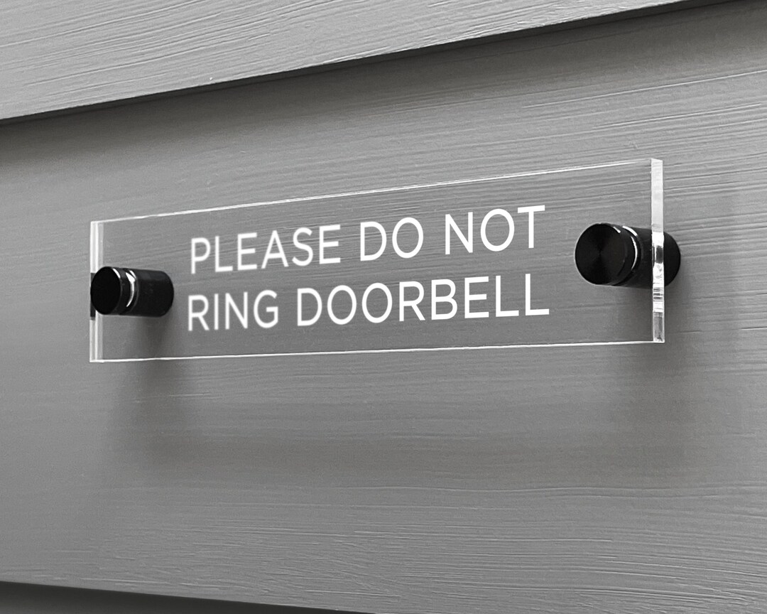 Please Do Not Ring Doorbell Sign | Clear Acrylic Wall Decor With ...