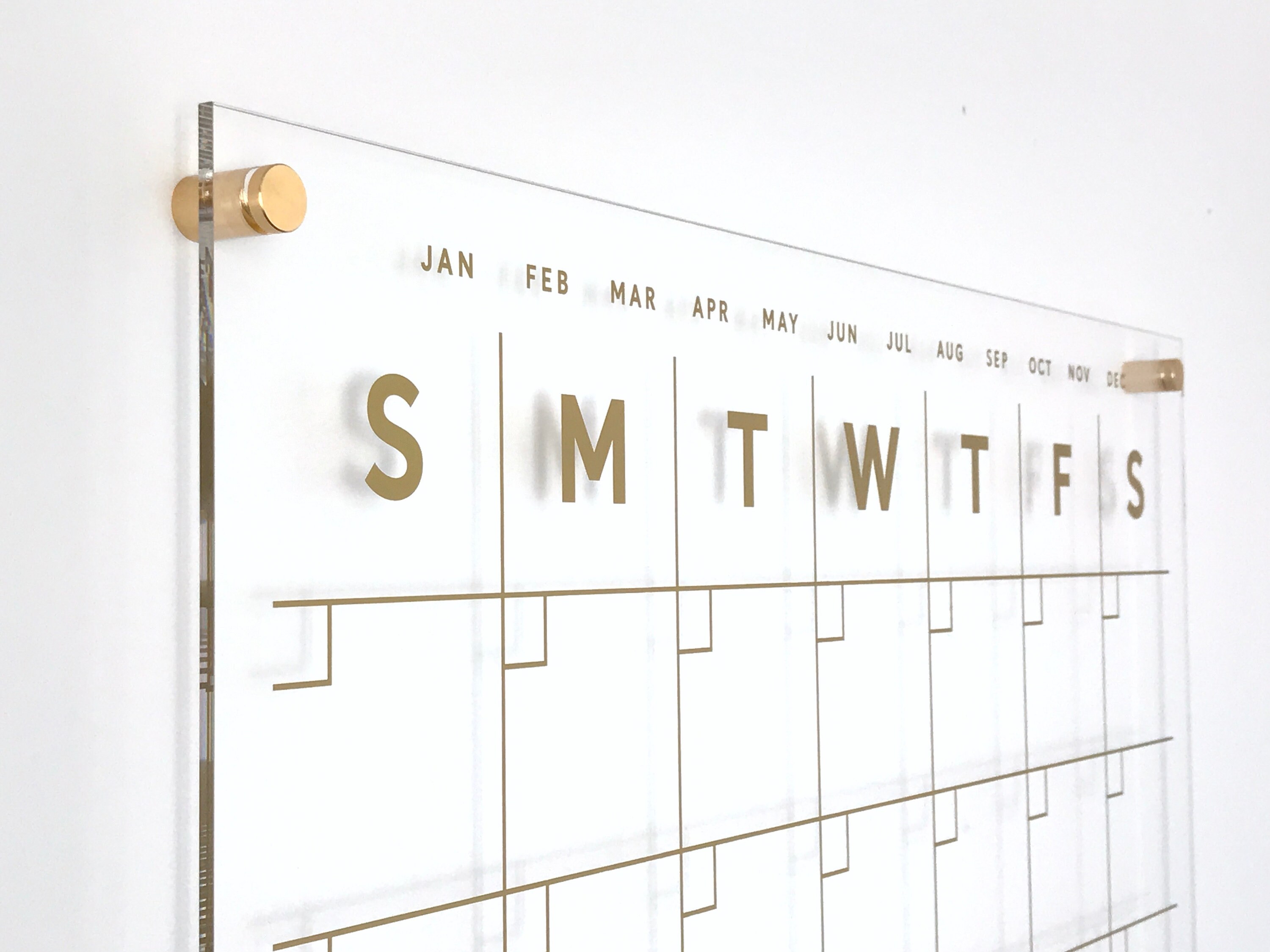 Acrylic Calendar With Gold Text Dry Erase Calendar for Wall - Etsy