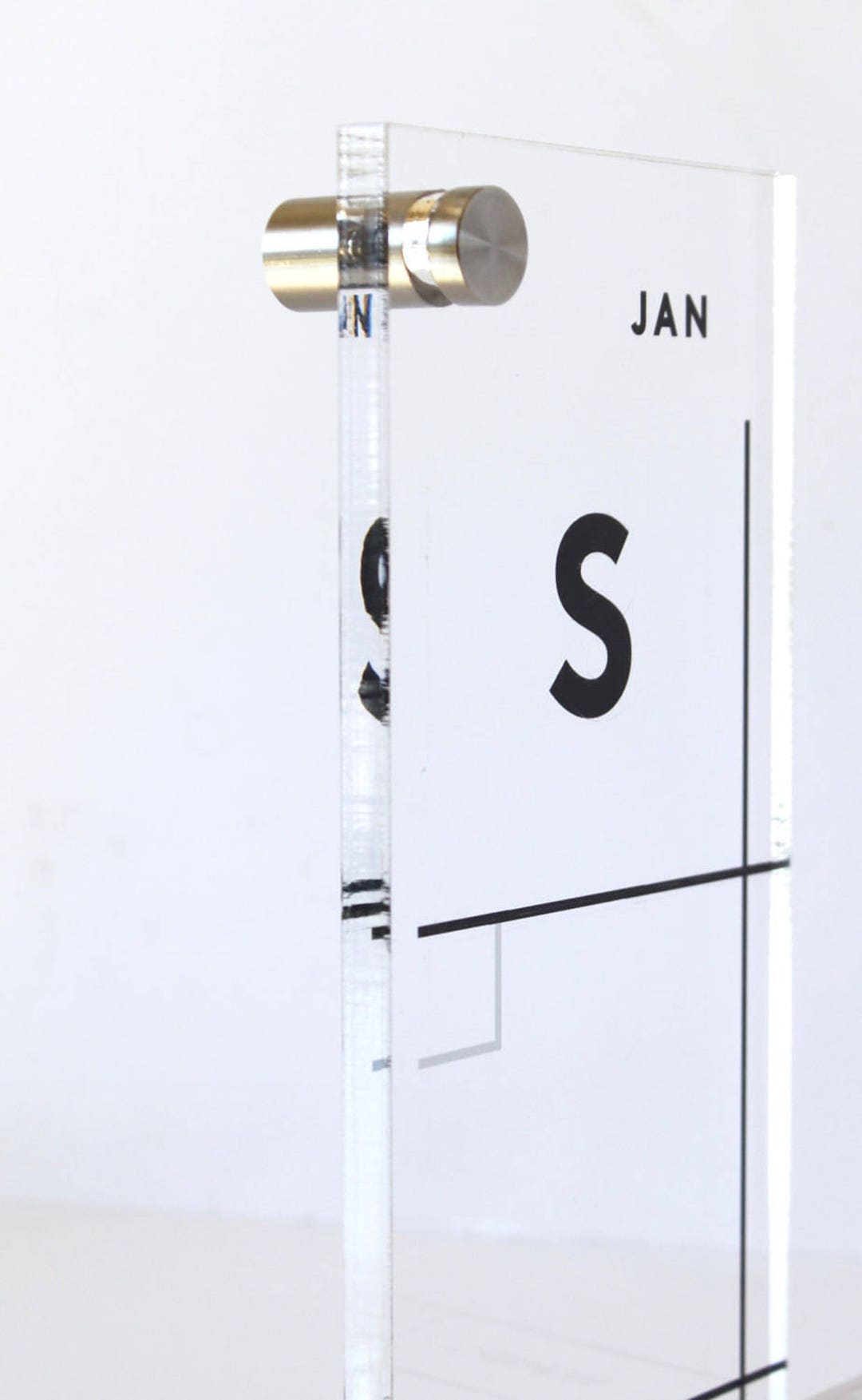 Acrylic Calendar SAMPLE | 4'' X 8'' Sample With Optional Corner Mount ...