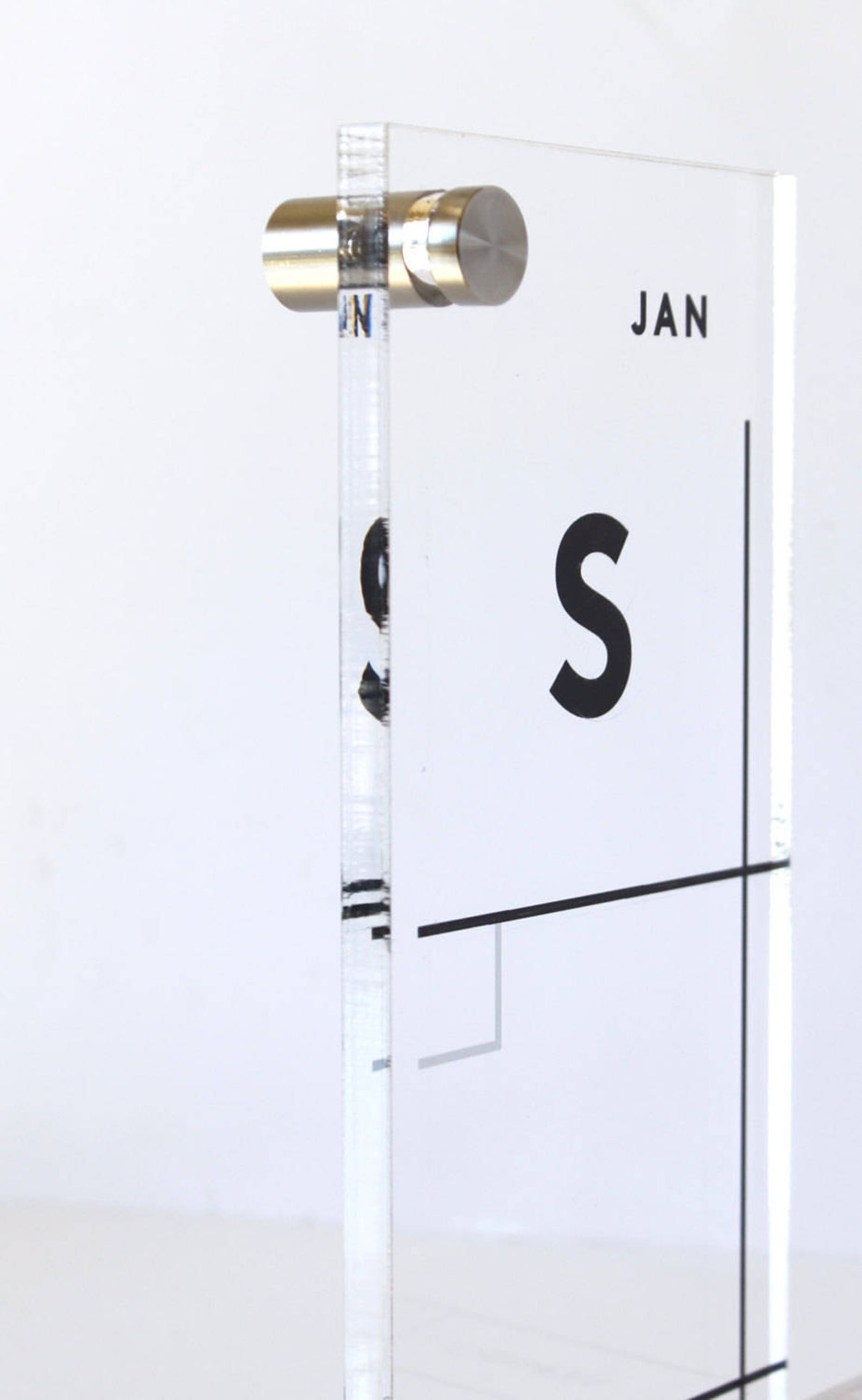 Acrylic Calendar SAMPLE | 4'' X 8'' Sample With Optional Corner Mount ...