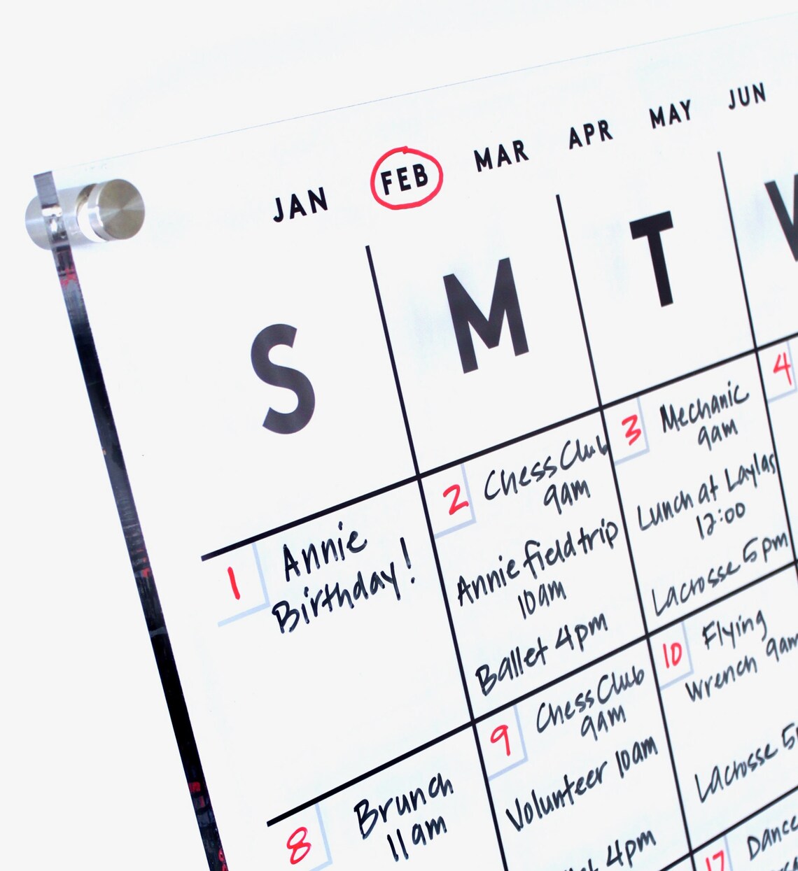 Stylish Clear Calendar | Modern Design | Acrylic Dry Erase Calendar | 2 ...