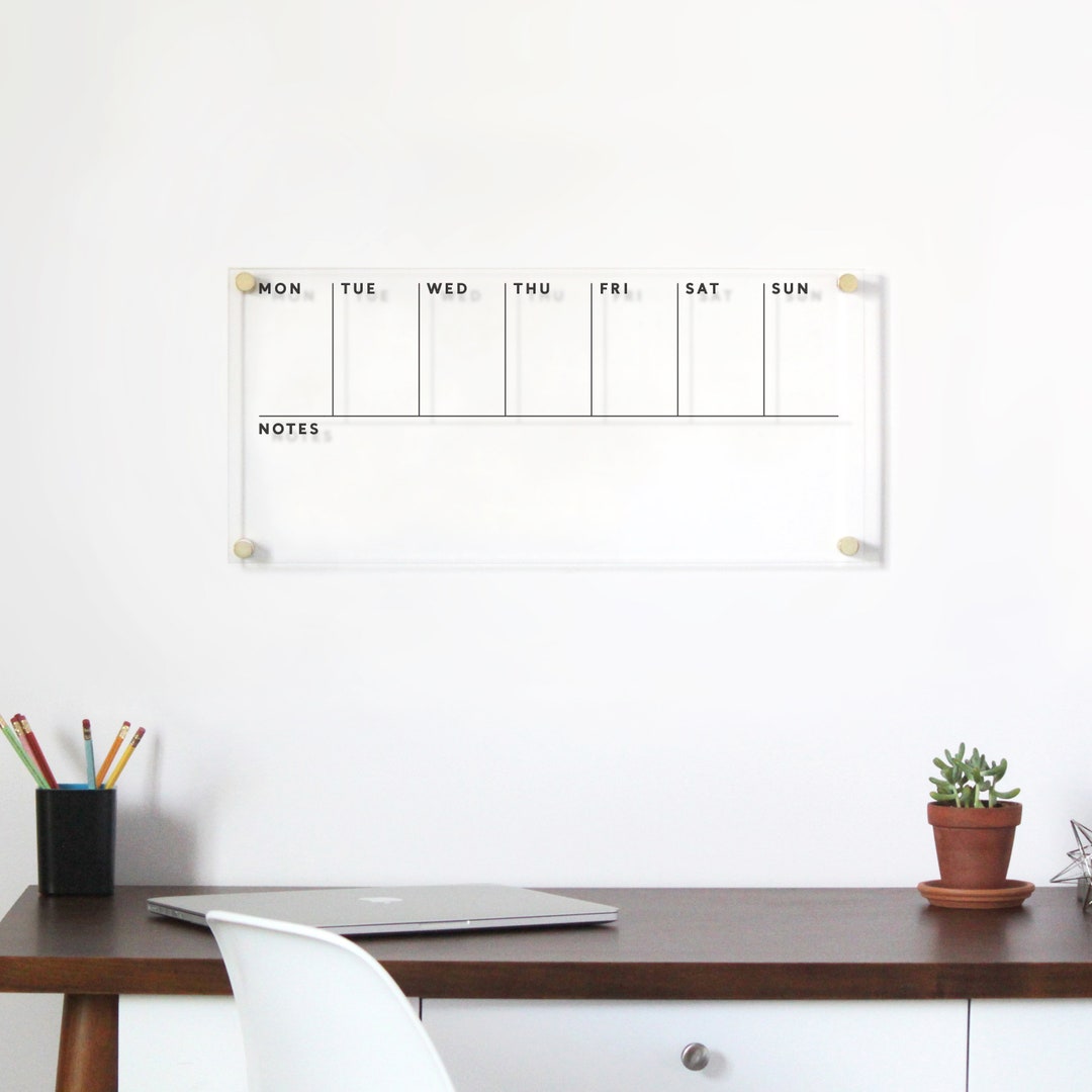 Reusable Acrylic Wall Calendar | Minimalist Weekly Clear Board With ...