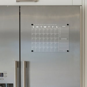 Custom Magnetic Acrylic Fridge Calendar | Dry Erase Fridge Organizer ...