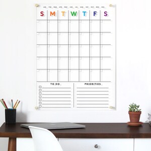 RAINBOW CUSTOM Calendar CUSTOMIZABLE Dry Erase Calendar for Wall - Etsy