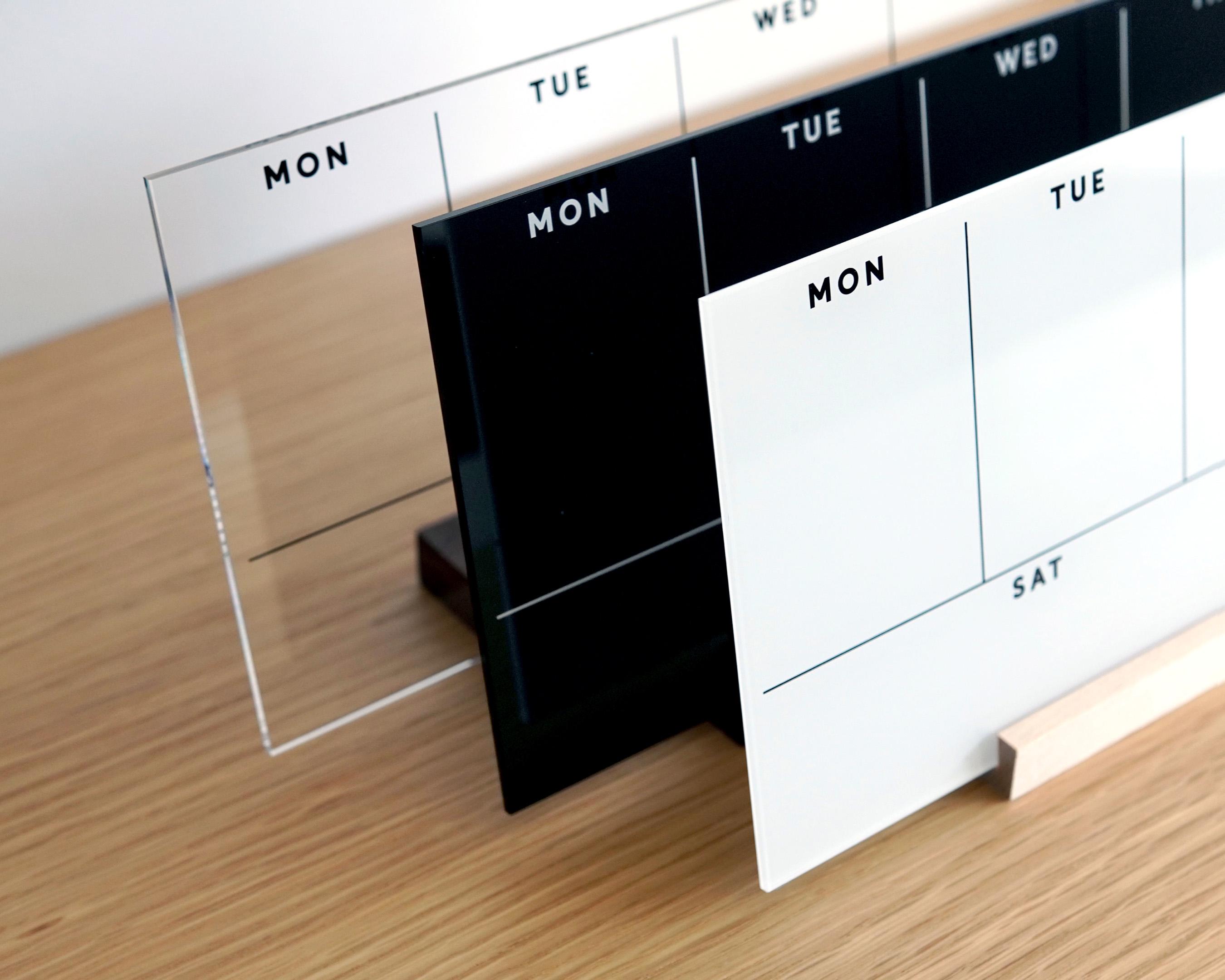 2025 Acrylic Desk Calendar | Dry Erase Weekly Calendar on Wood Stand ...